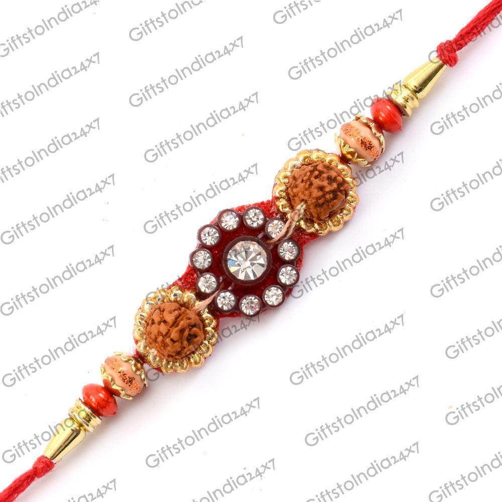 Two Rudraksh Rakhi | Cheap Rakhi