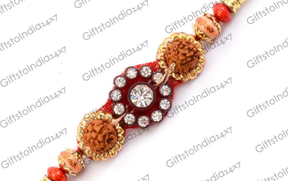 Two Rudraksh Rakhi | Cheap Rakhi