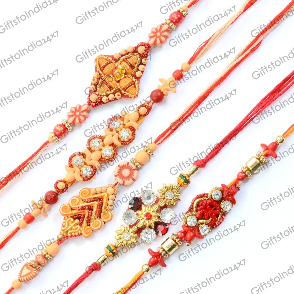Amazing Set Five Rakhis | Rakhi Sets