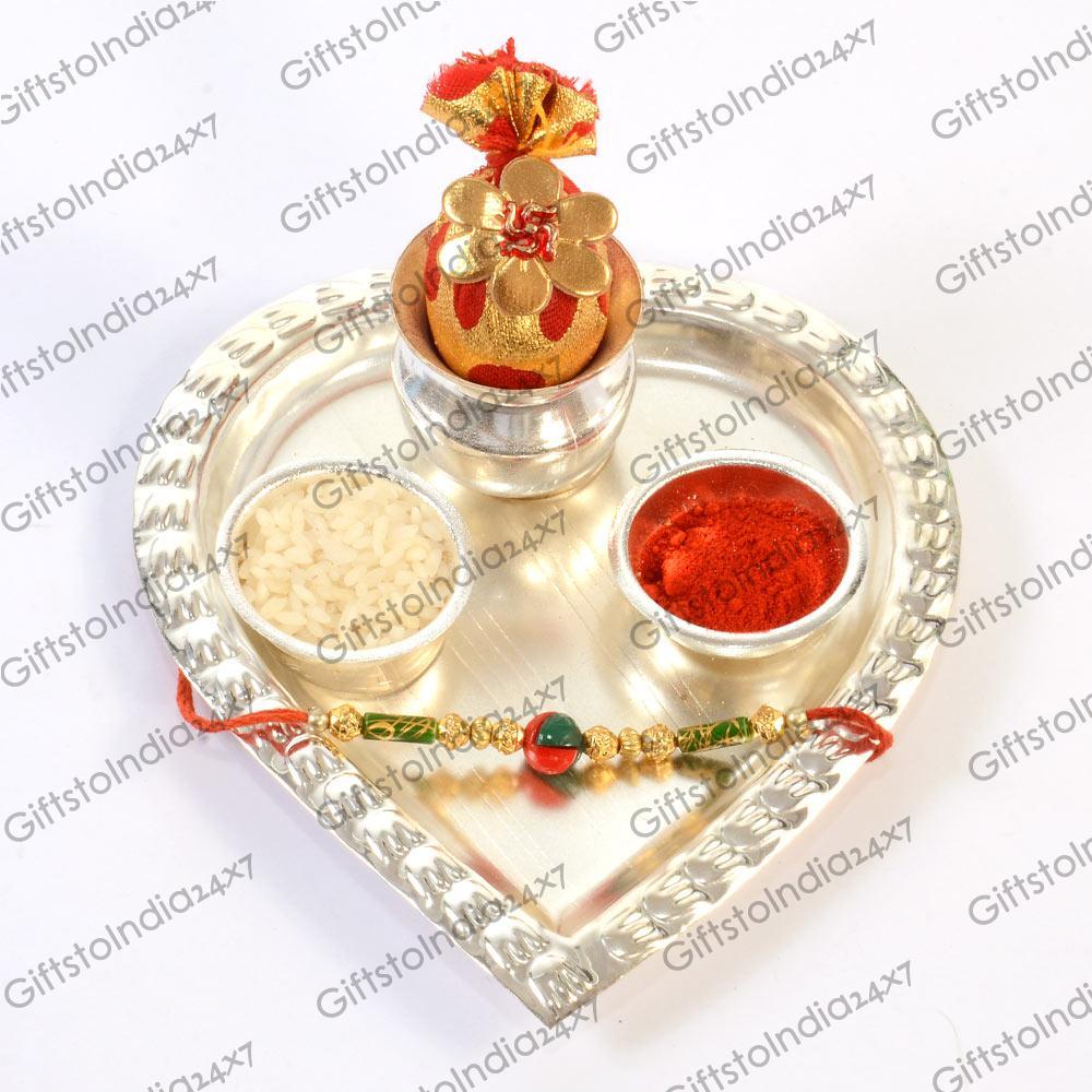 Beautiful Thali with Dori Rakhi | Rakhi