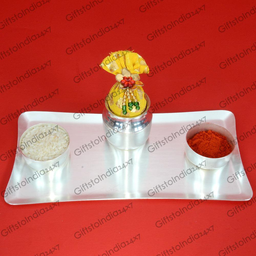 Rectangular Rakhi Thali | Rakhi