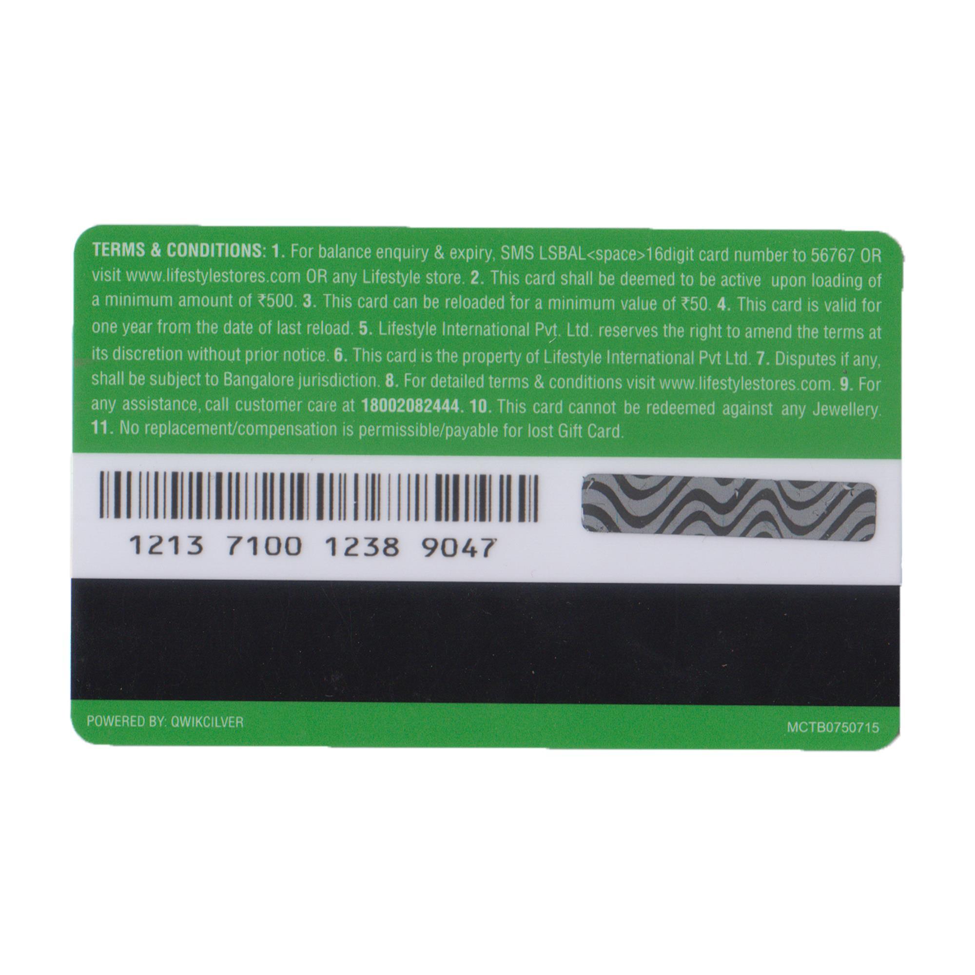 Lifestyle Gift Card Rs. 2000 | Lifestyle Gift Cards