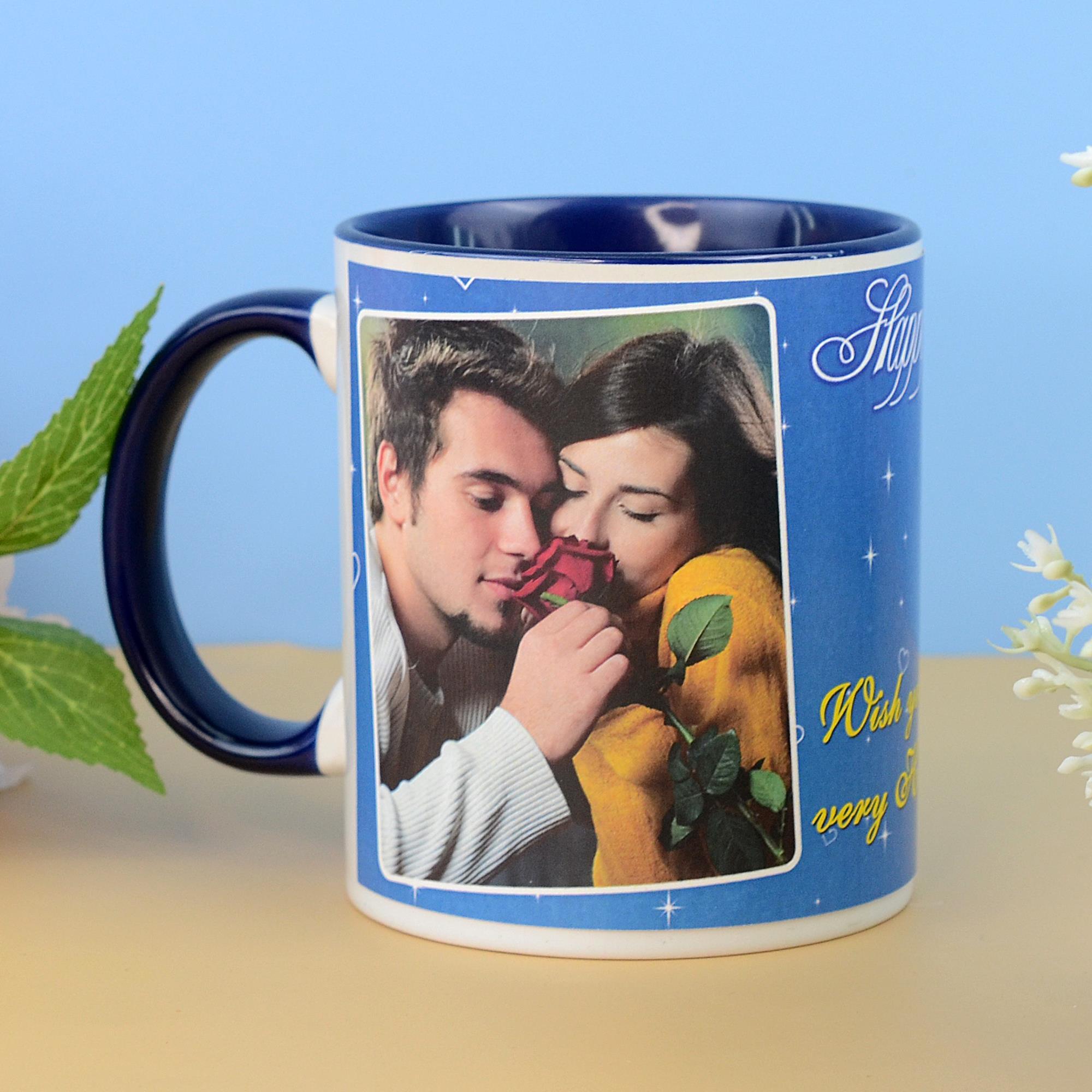 Blue Love, Personalized Photo Mugs