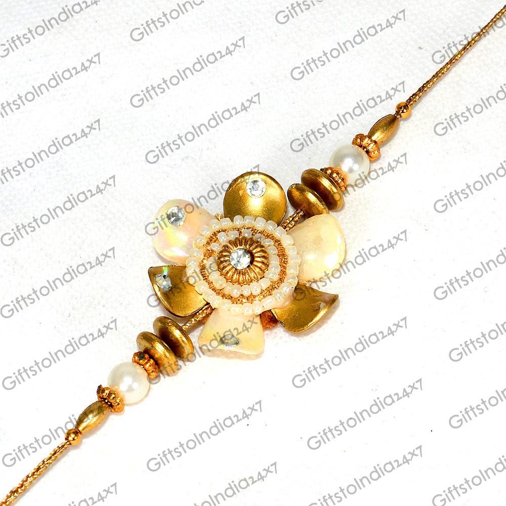 Alluring Golden Rakhi | Cheap Rakhi