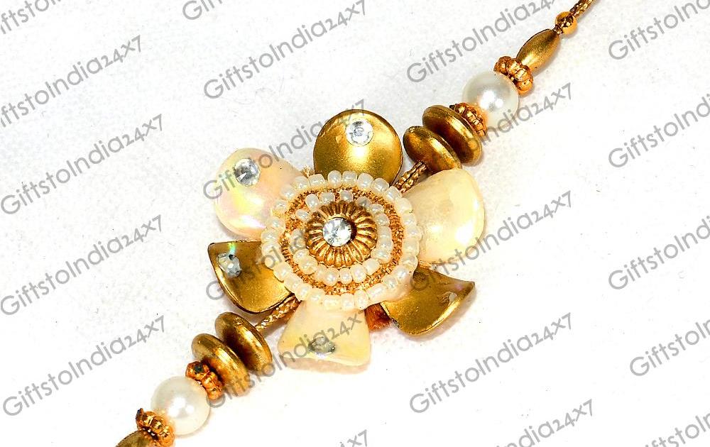 Alluring Golden Rakhi | Cheap Rakhi