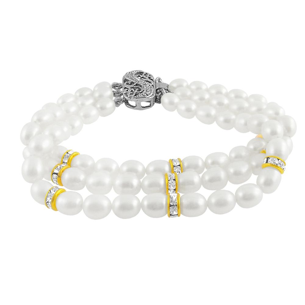 Three String White Pearls Braclets, Jewellery