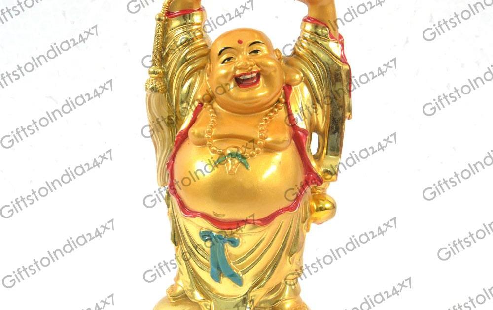 Laughing Buddha Lifting an Ingot Statue, Show Pieces