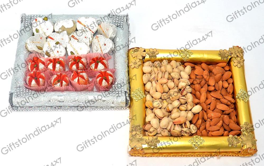 Mithai and Dry Fruits Hamper | Sweet Hamper, Diwali