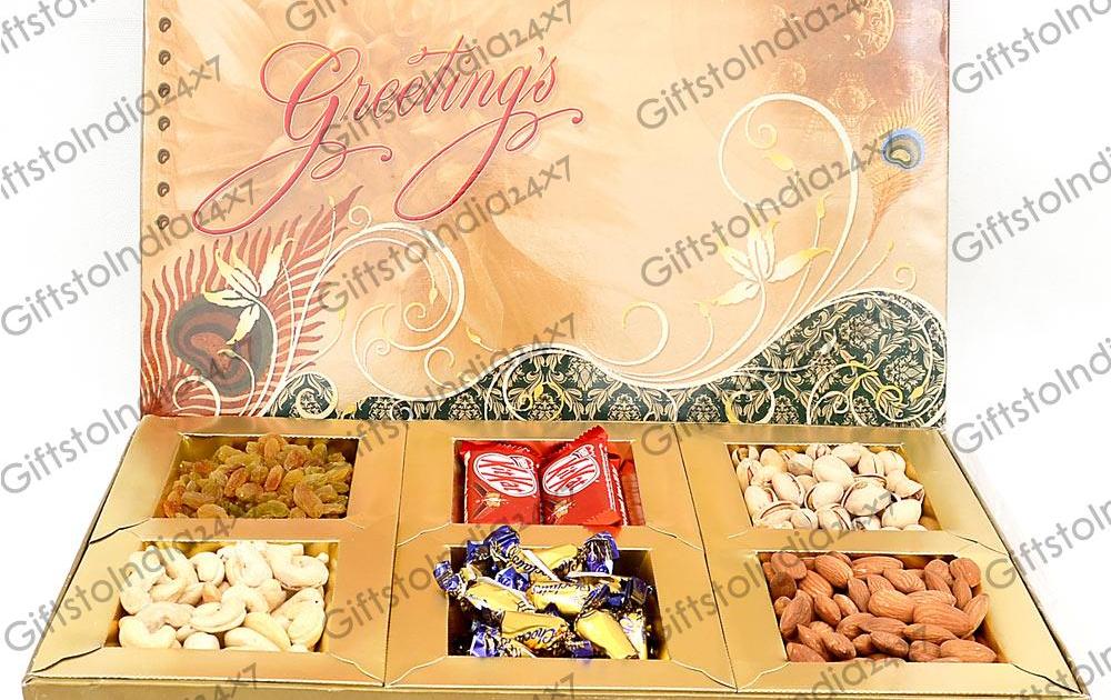 Greetings Box with Treats | Dry Fruits