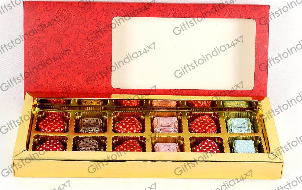 Chocolate Delight in Red Box, Handmade Chocolates