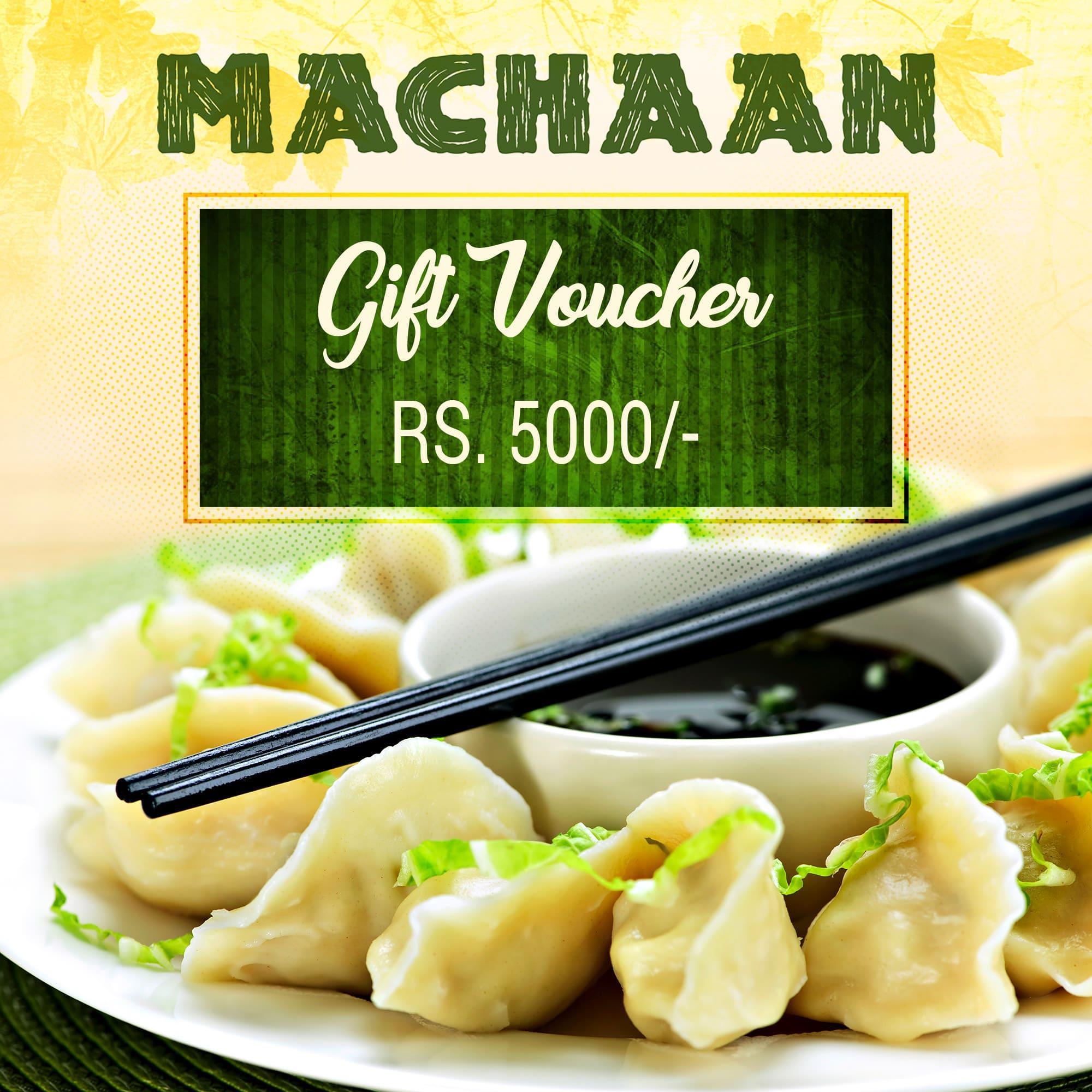 Machaan Gift Card ₹ 5000 | Dining Gift Cards