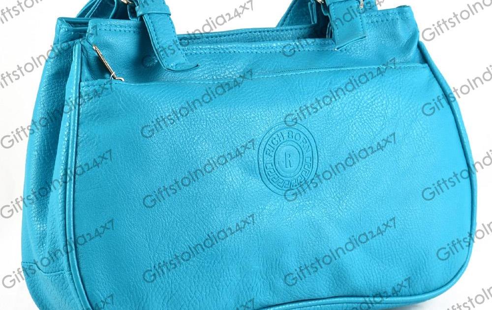 Stylish Blue Ladies Handbag, Beautiful Hand Bags for Her