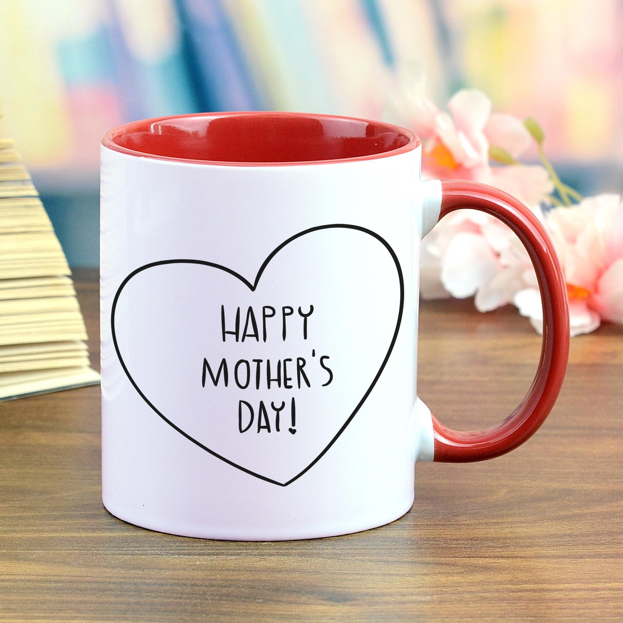 Inner Red Ceramic Mug, Personalized Photo Mugs