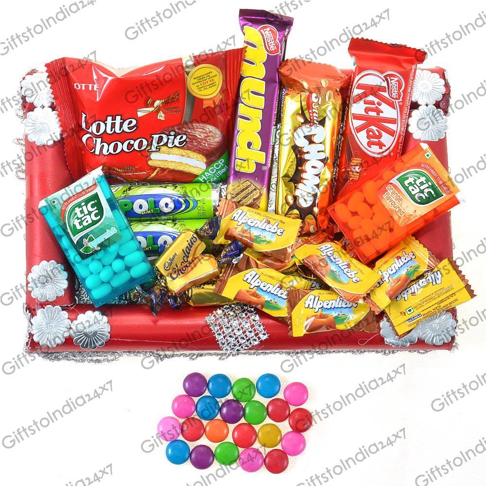 Chocolates in a Red Rectangular Tray | Chocolates