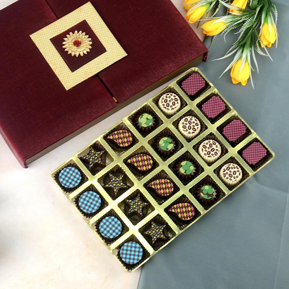 Maroon Chocolate Box, Handmade Chocolates