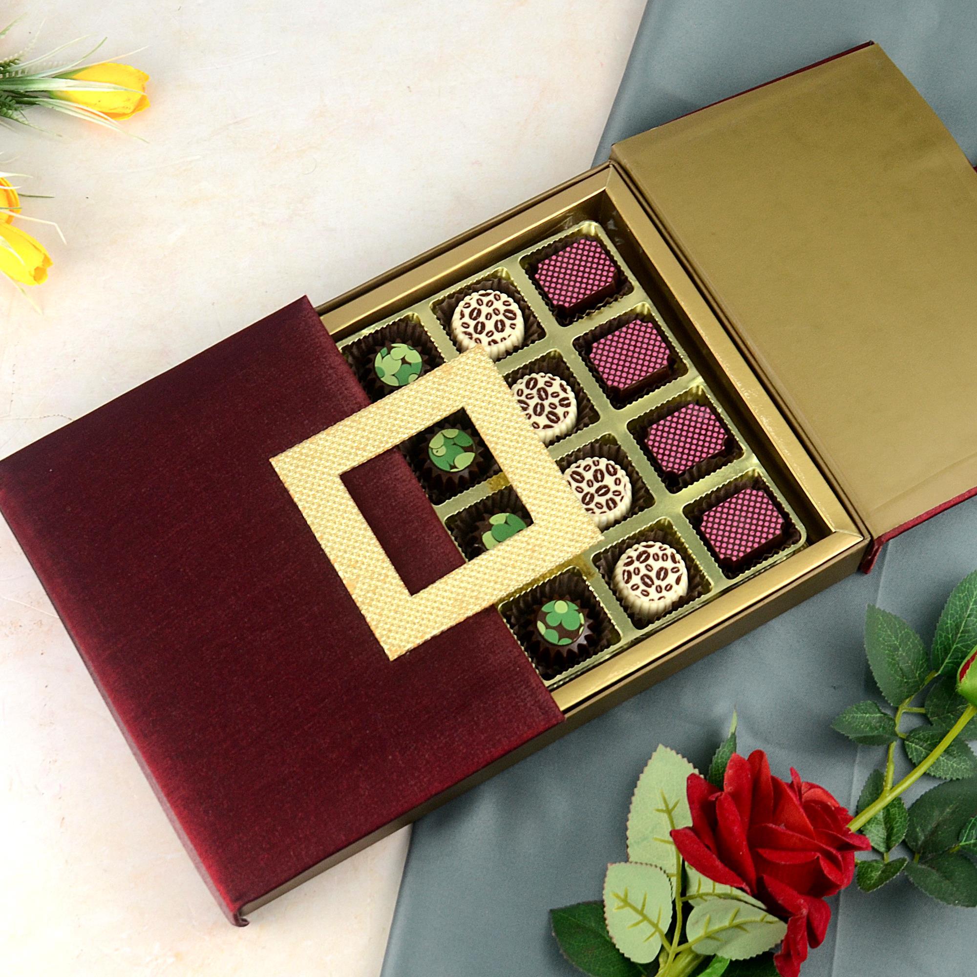 Maroon Chocolate Box, Handmade Chocolates
