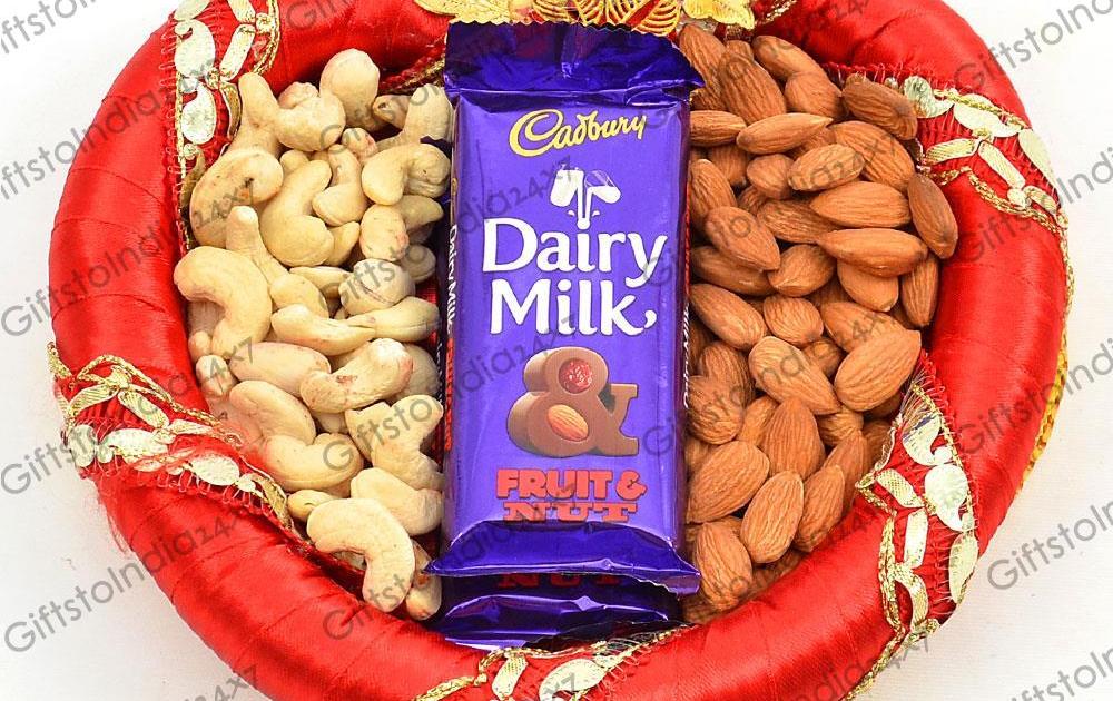 Dairy Milk Chocolate and Dry Fruit Hamper | Gift Baskets