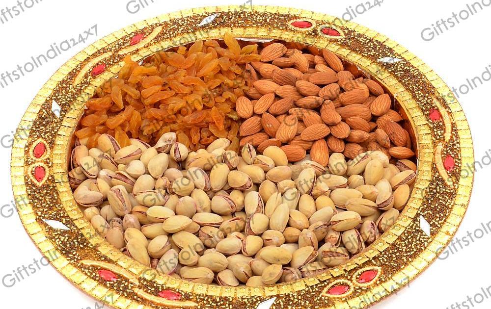Decorated Thali of Dry Fruits | Exclusive Thalis