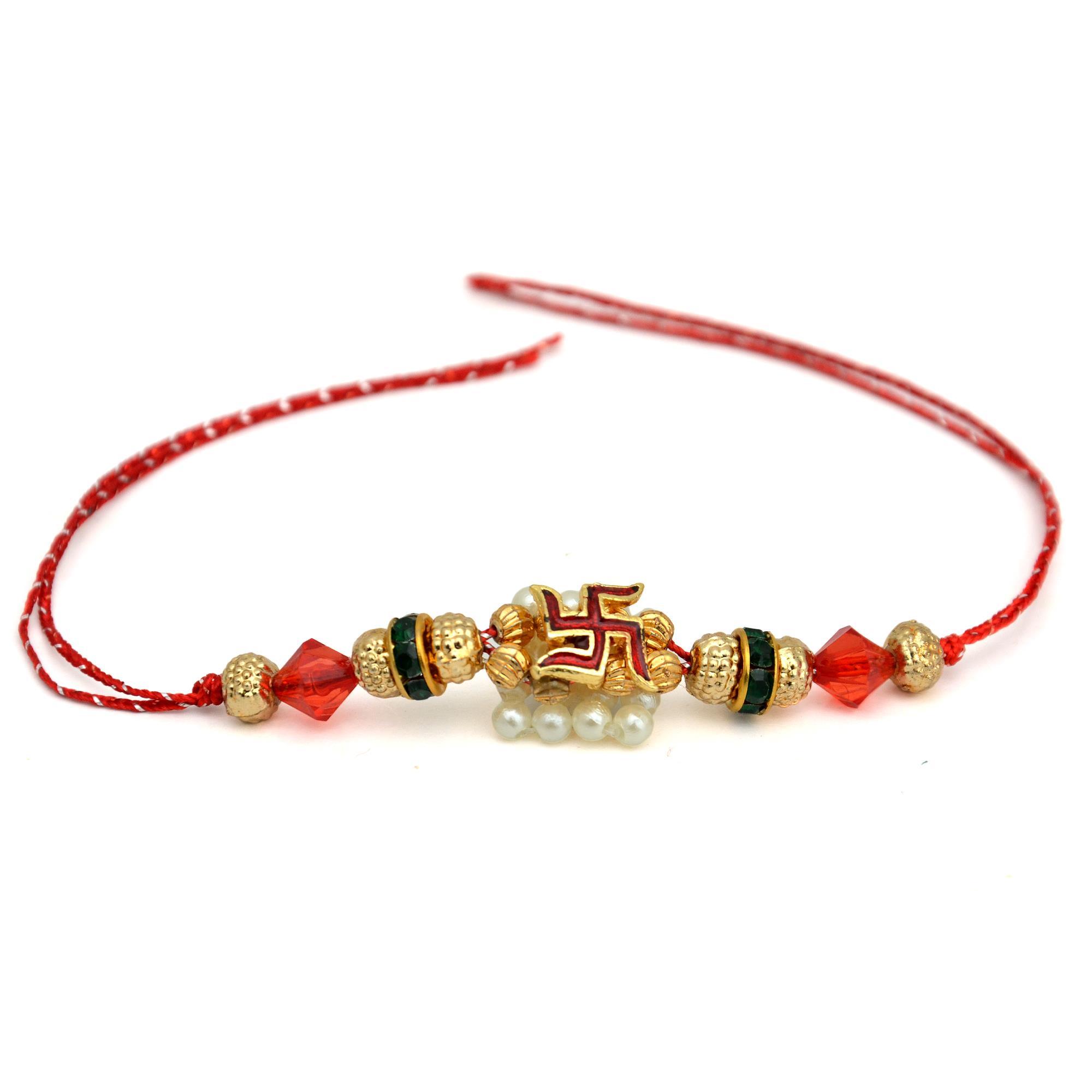Swastik Beads Design Rakhi | Rakhis