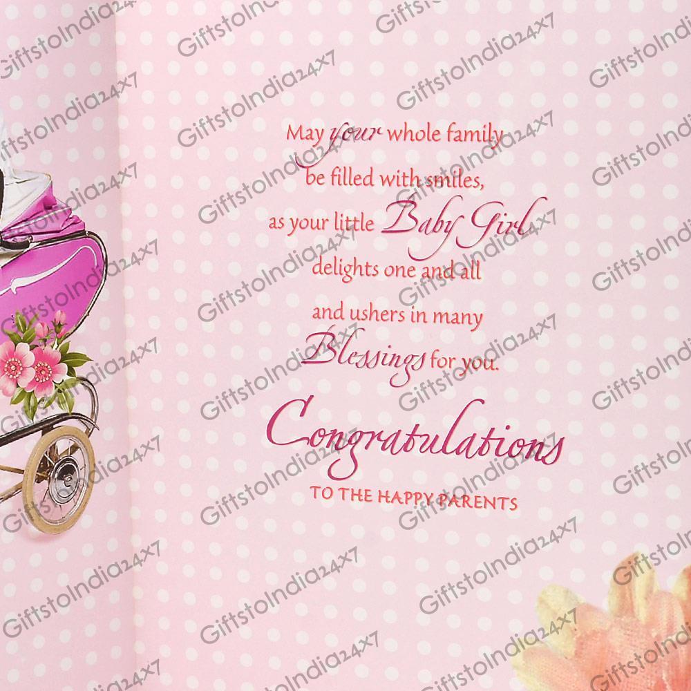 Very Cute Baby Girl Greetings Card, New Born Greeting Cards