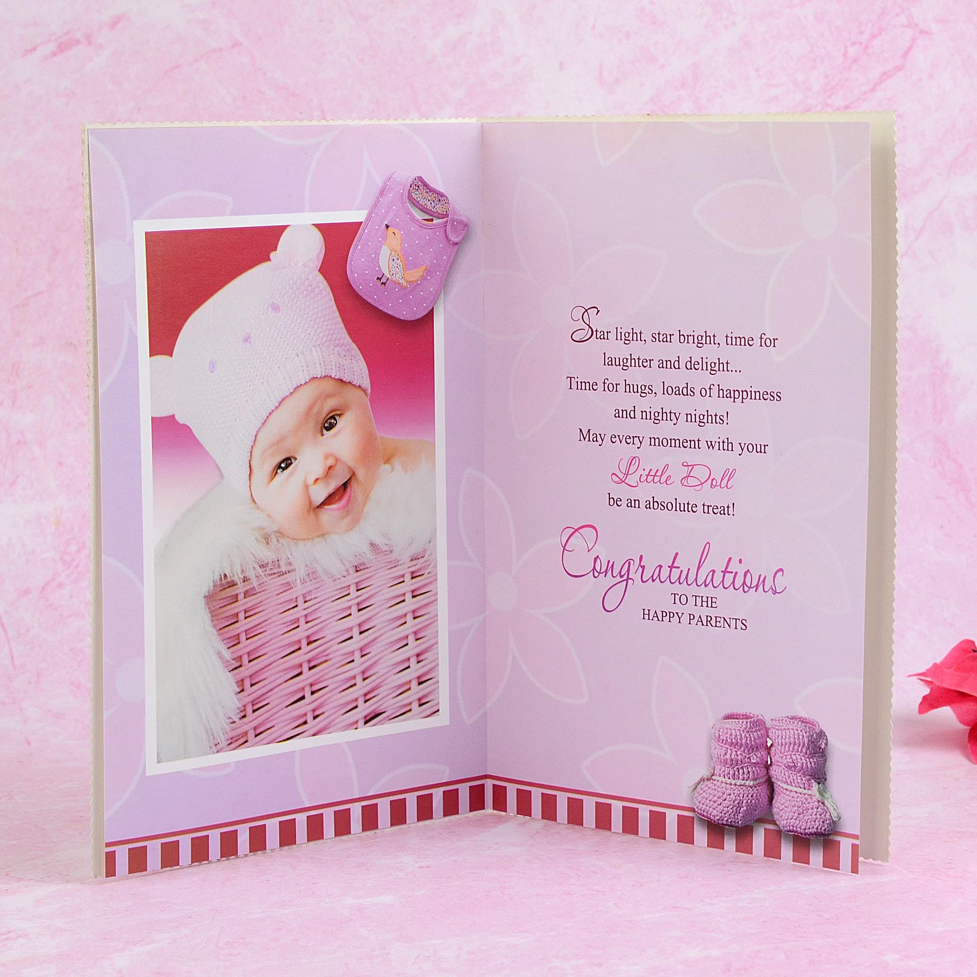 Cute Baby Girl Greeting Card | New Born Greetings