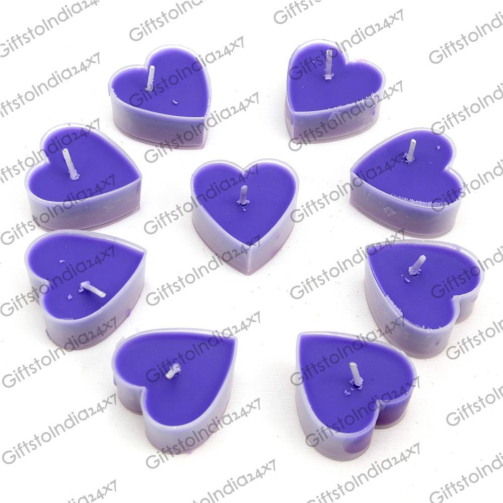 Perfumed Mauve Heart Candles, Candles & Lanterns
