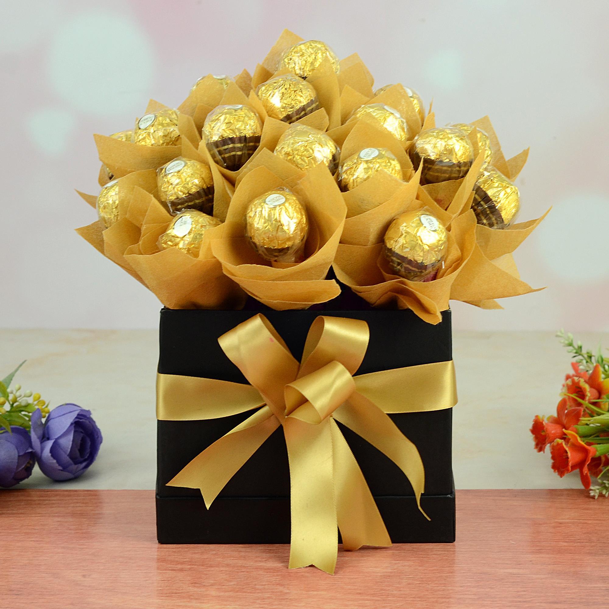 Ferrero Rocher Gold Bouquet Valentine s Day Ahmedabad