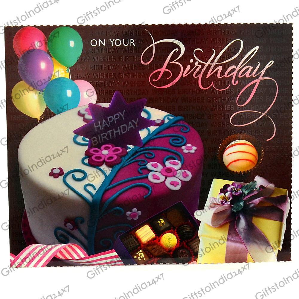 Cheerful Maroon Birthday Card, Greeting Cards
