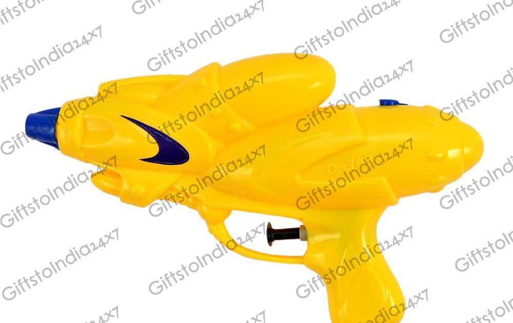 Vibrant Yellow And Blue Pichkari, Colors & Pichkaris on Holi