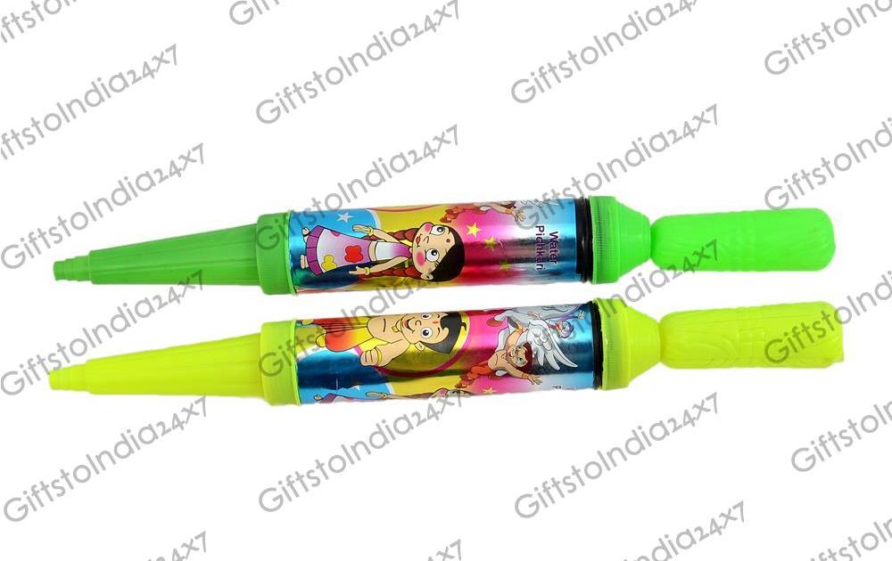 Yellow Green Pichkari Set, Colors & Pichkaris on Holi