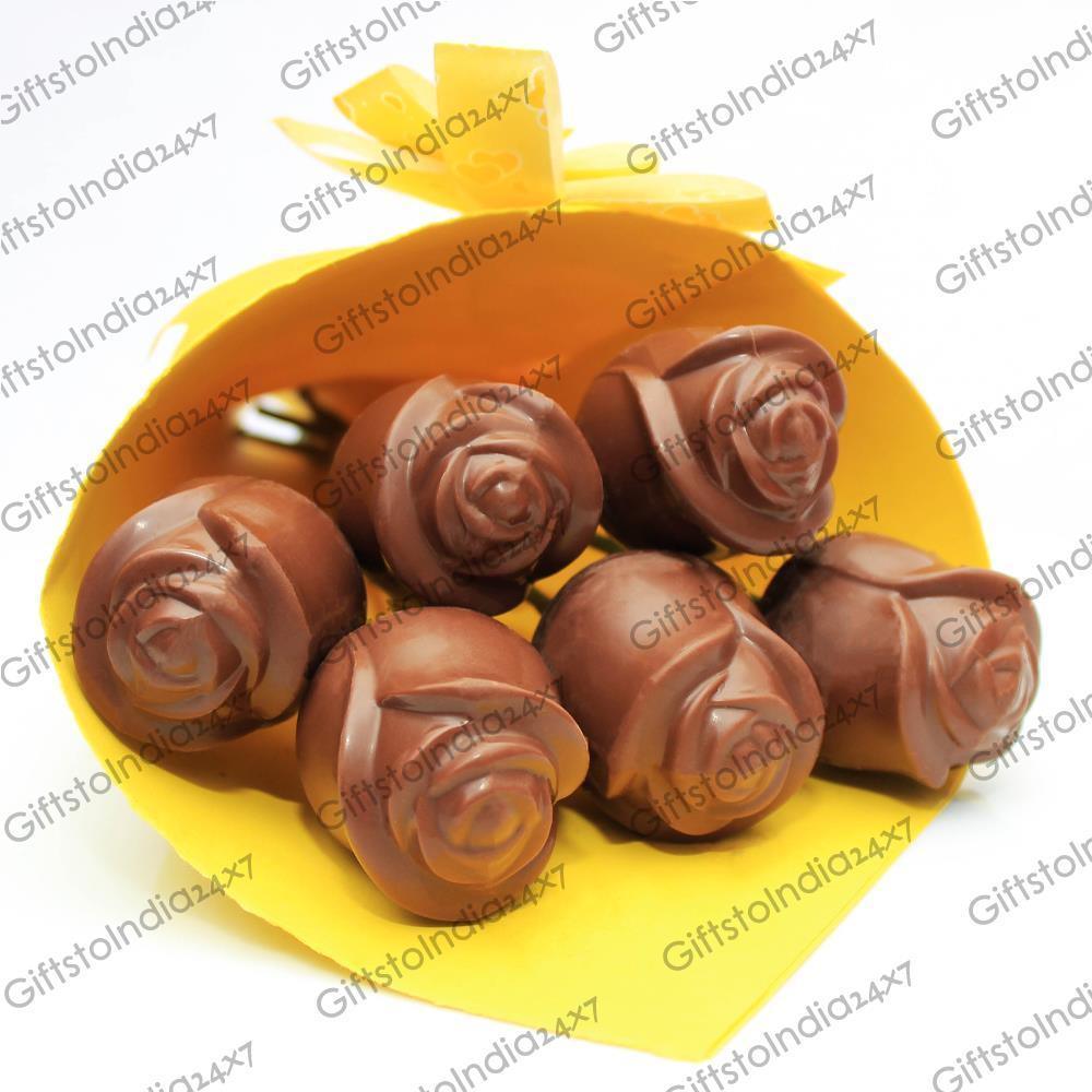 Milk chocolate roses-pack of 6 | Chocolates
