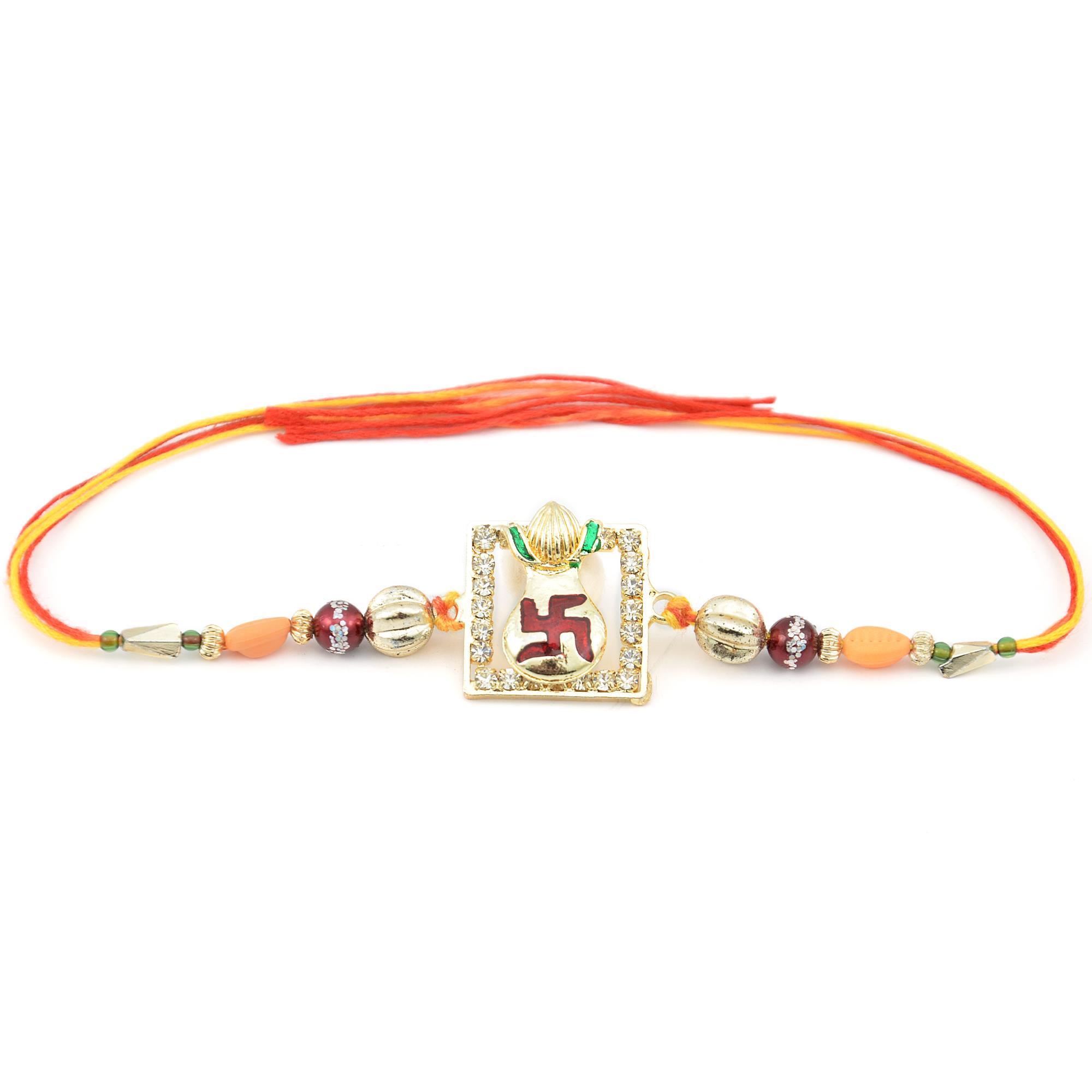 Square Auspicious Kalash Rakhi | Rakhis
