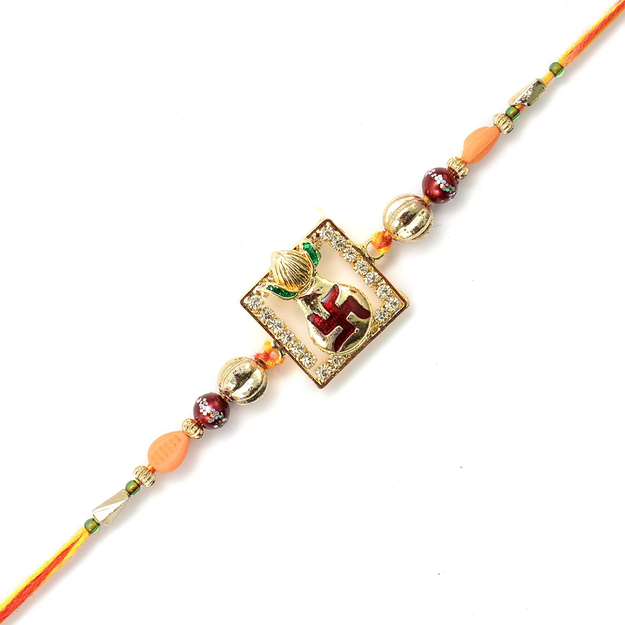 Square Auspicious Kalash Rakhi | Rakhis
