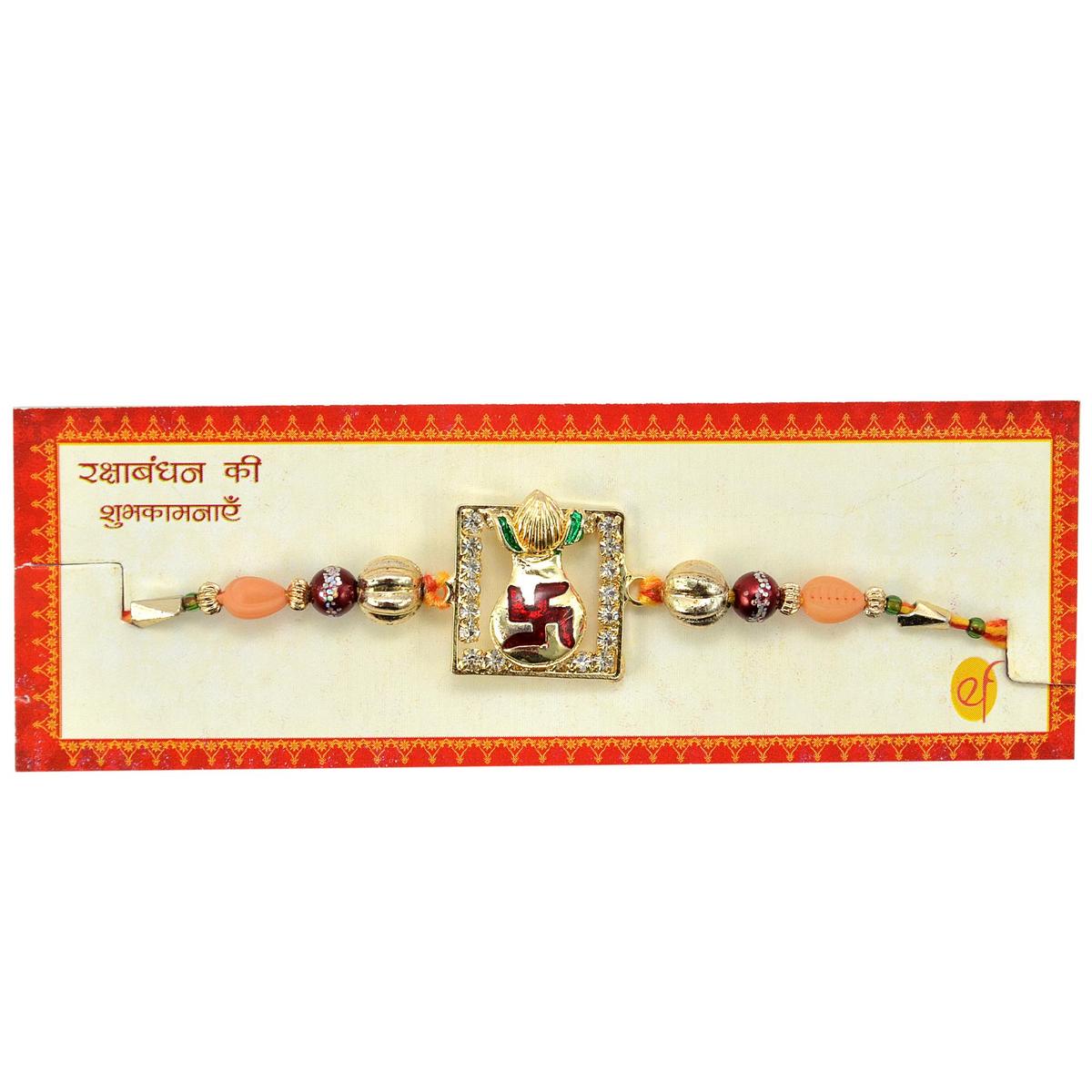 Square Auspicious Kalash Rakhi | Rakhis