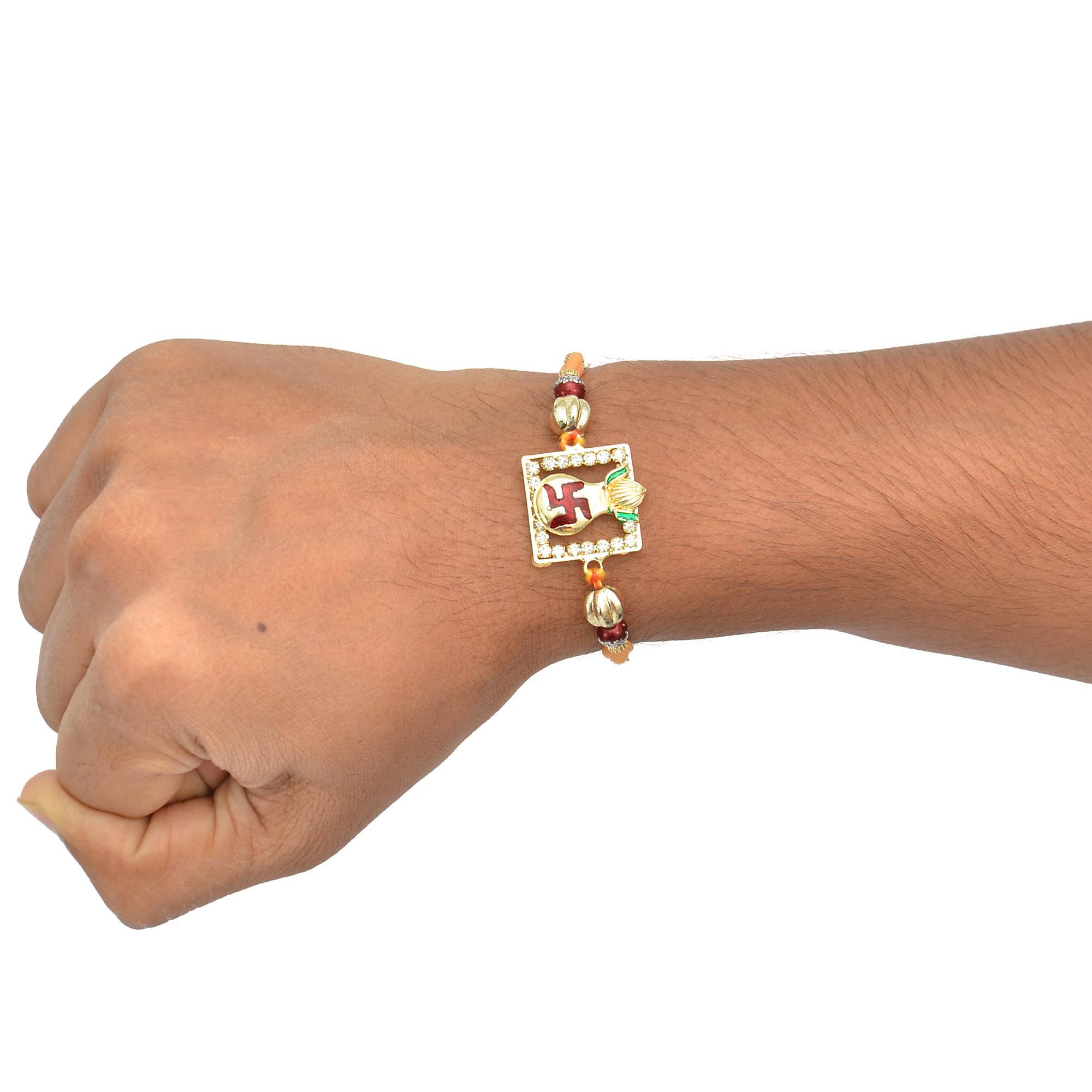 Square Auspicious Kalash Rakhi | Rakhis