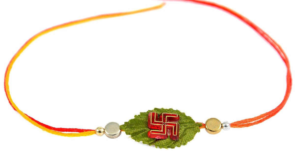 Elegant Leaf Swastik Rakhi | Rakhis