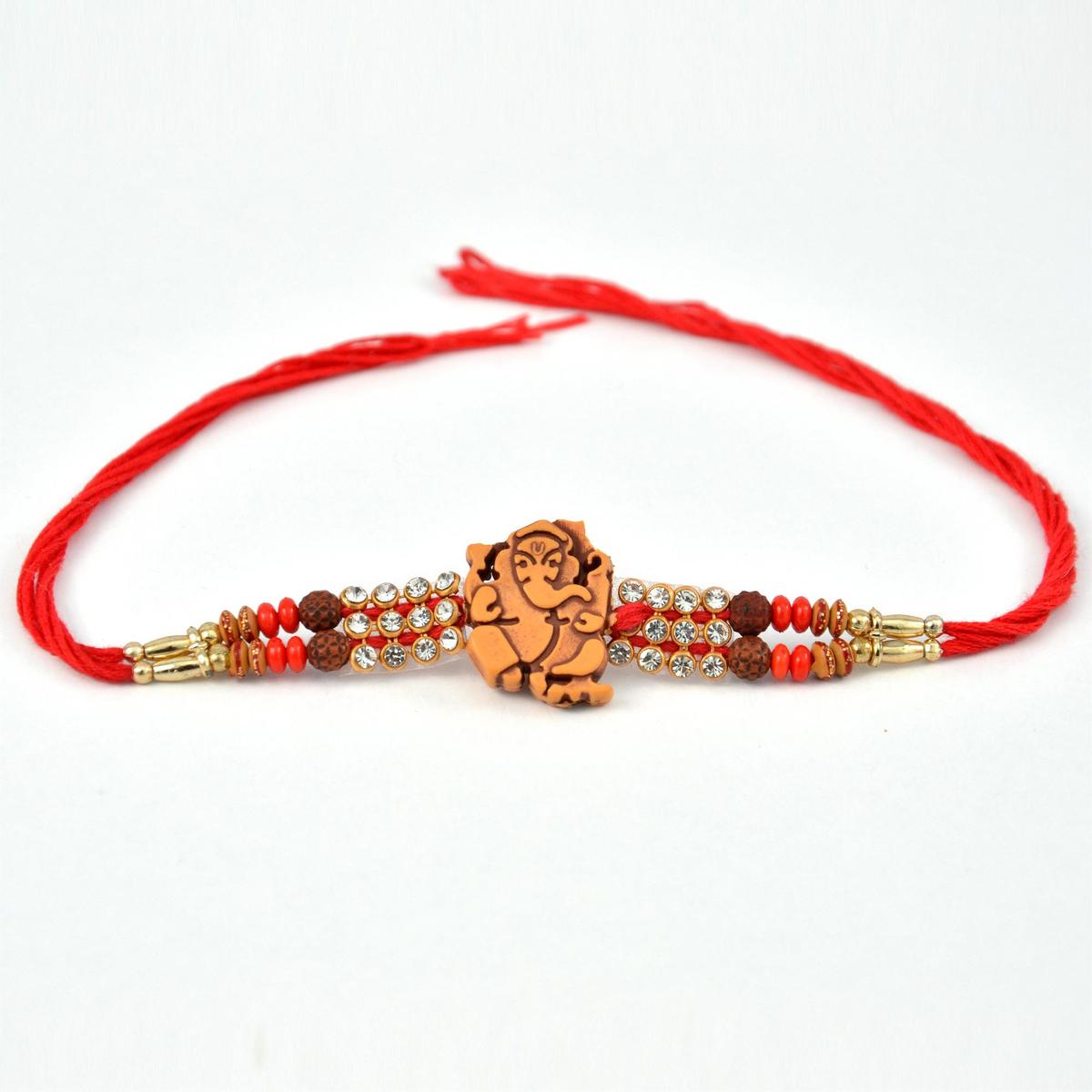 Magnificent Rudraksh Ganesh Rakhi | Rakhis