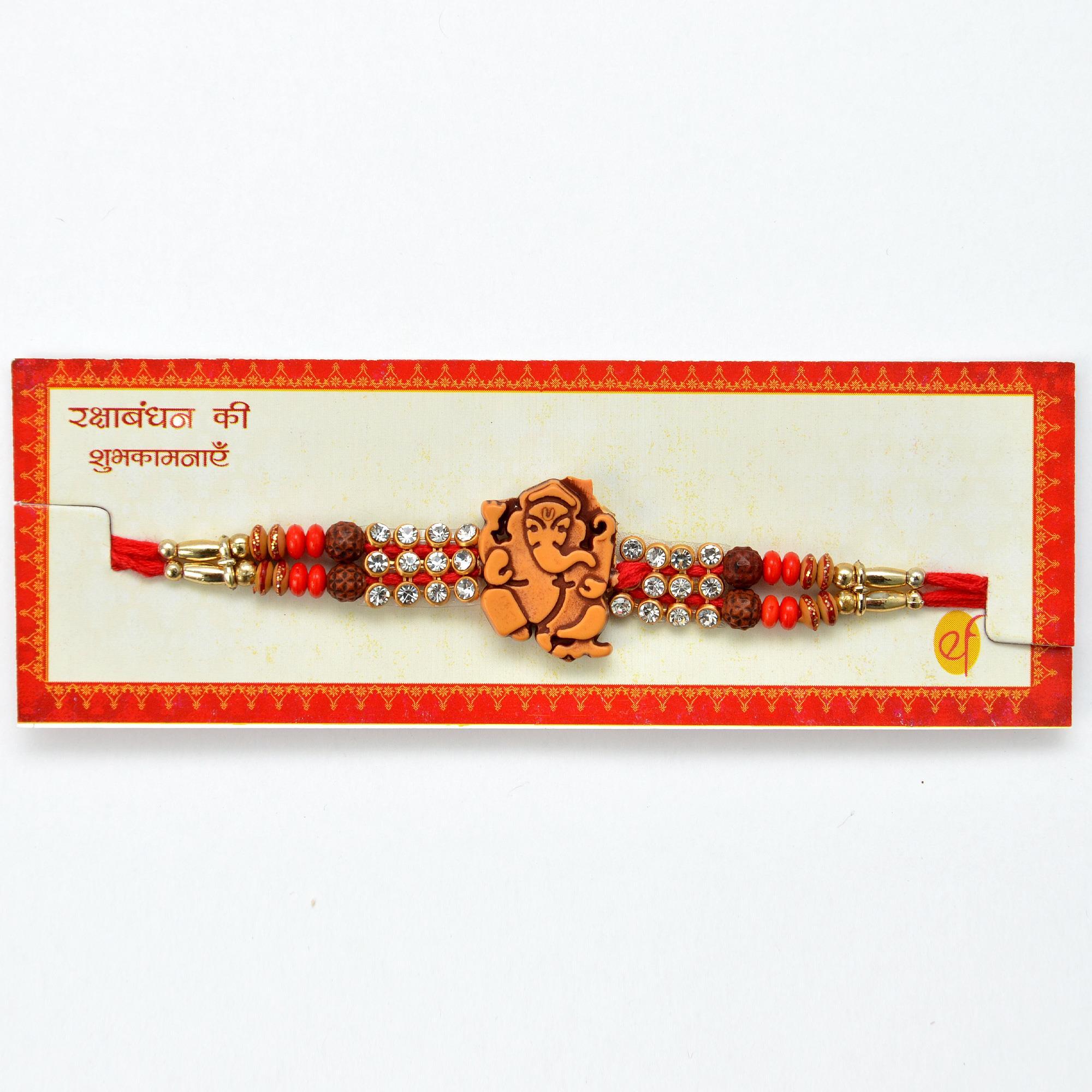Magnificent Rudraksh Ganesh Rakhi | Rakhis