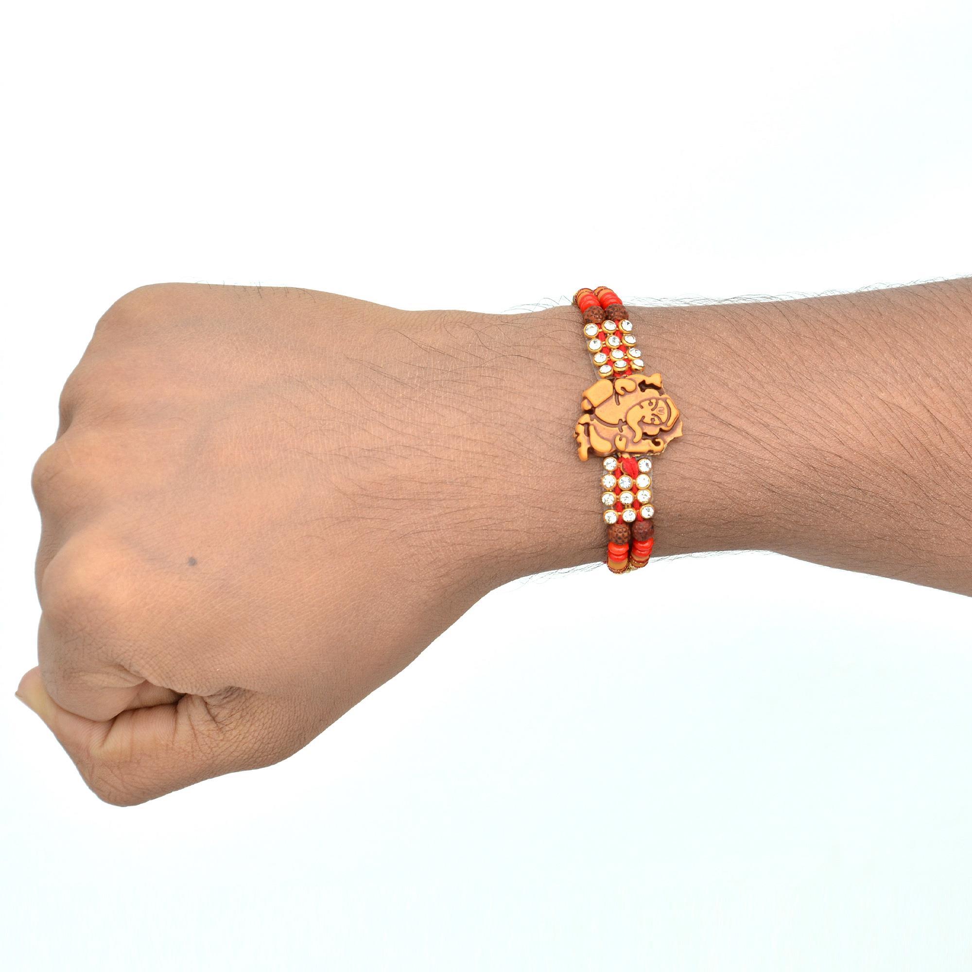 Magnificent Rudraksh Ganesh Rakhi | Rakhis