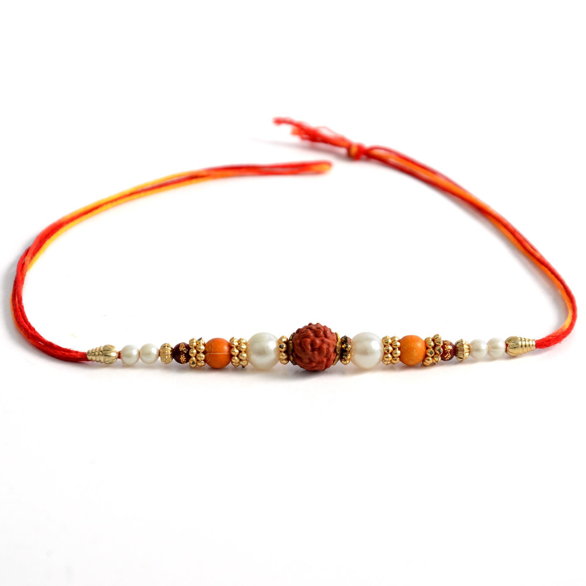 Elegant Rudraksh Rakhi | Rakhis