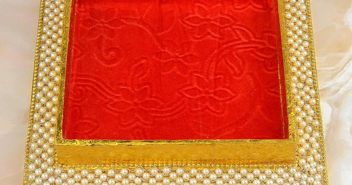 Deep Red Moti Work Thali | Exclusive Thalis