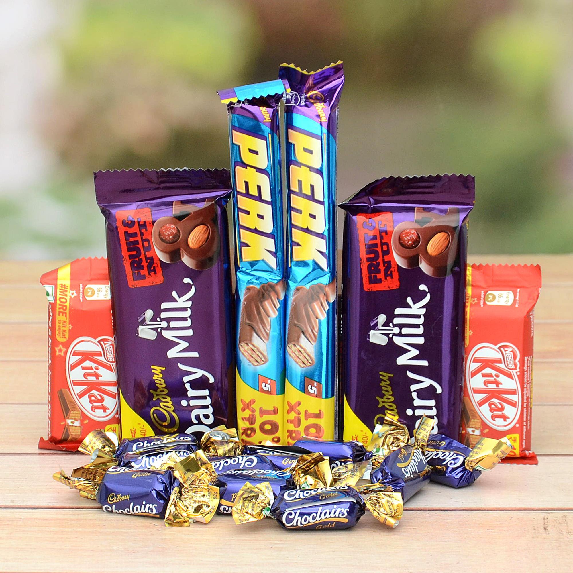 Perk, Dairymilk, Kit Kat with Choclairs | Only Chocolates