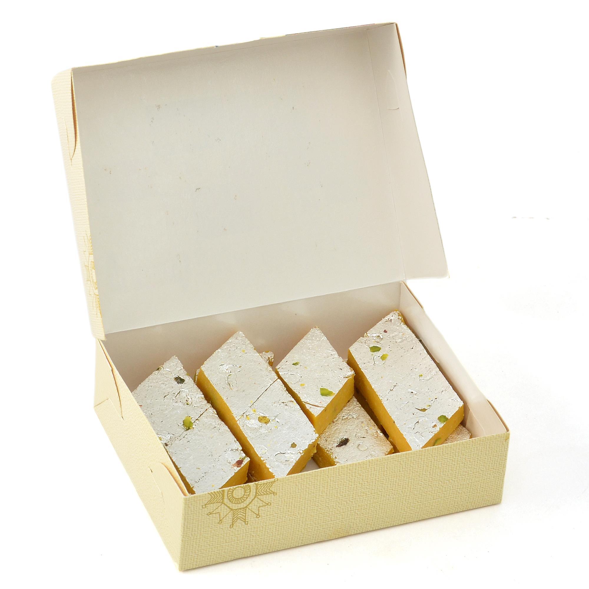 Kaju Kesar Barfi - 500 gms, Exclusive Sweets