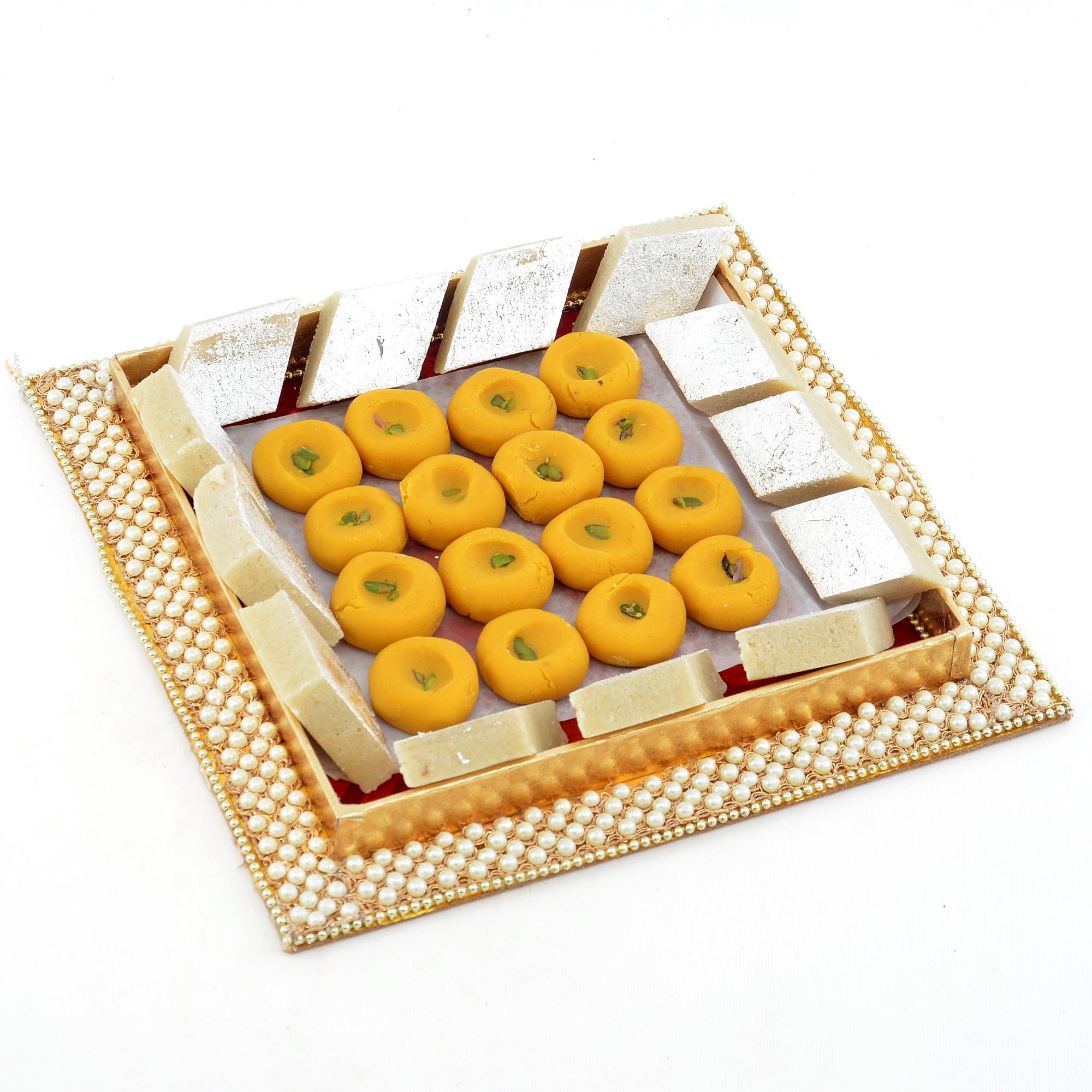 Tray of Barfi and Peda | Exclusive Thalis