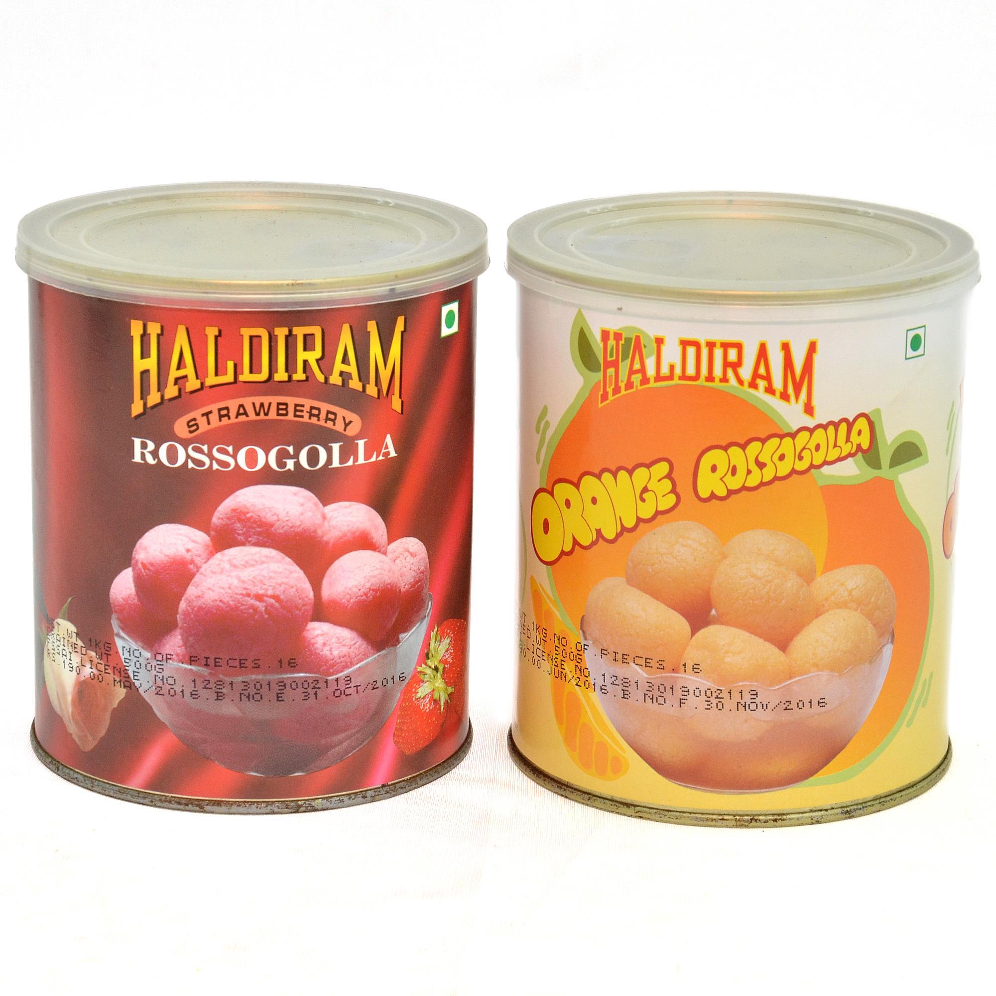 Strawberry and Orange Rasgulla Hampers, Exclusive Sweets