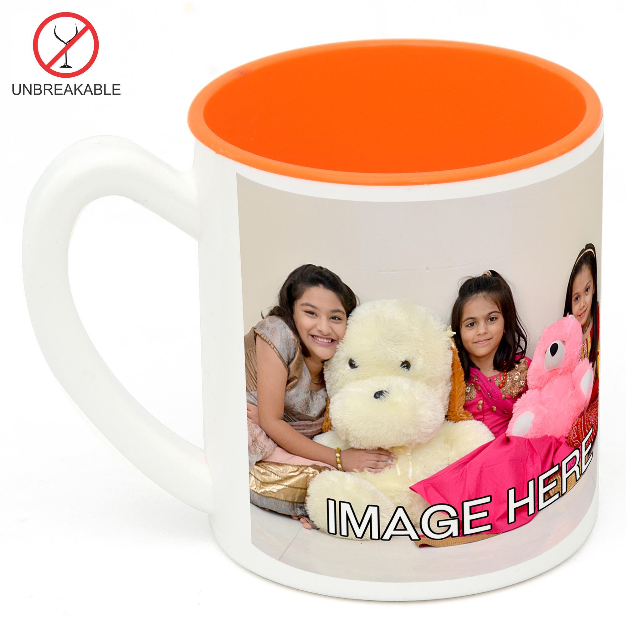 Orange & White Unbreakable Mug | Personalized Gifts