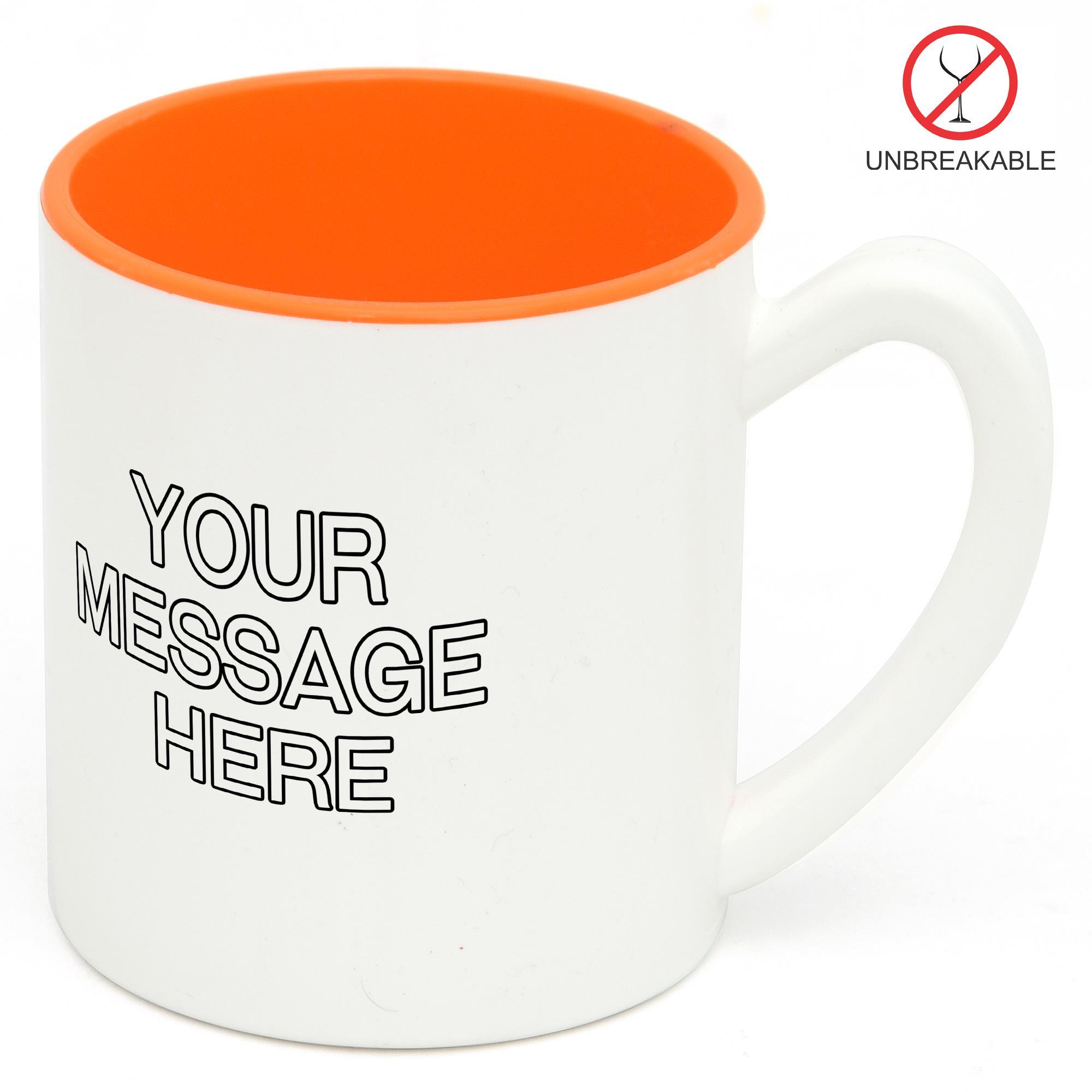 Orange & White Unbreakable Mug | Personalized Gifts