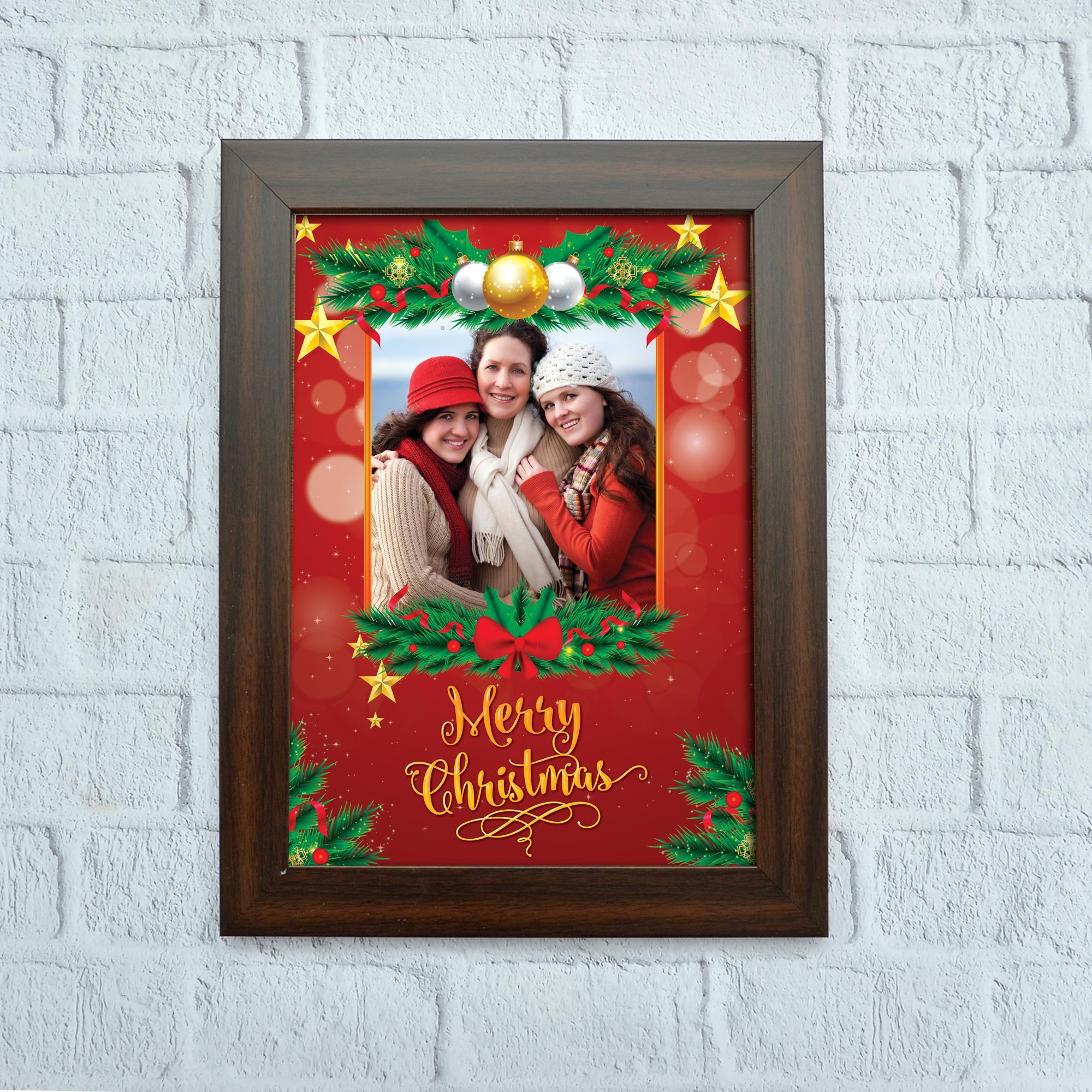 Bright Red Christmas Photo Frame, Personalized Photo Frames