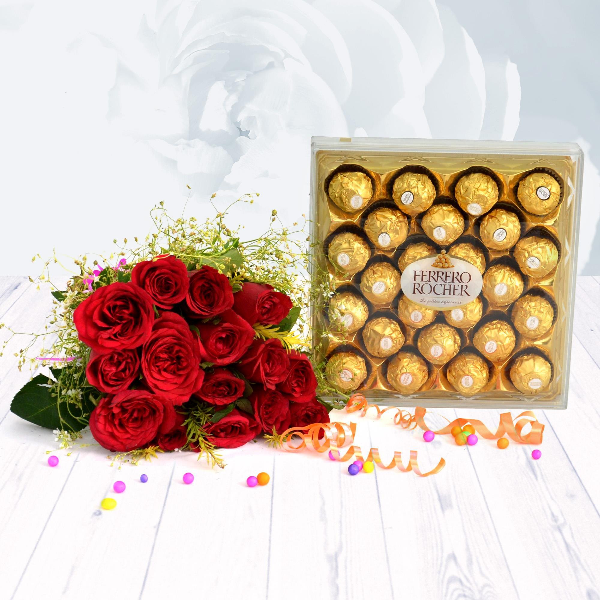 Fresh Roses & Ferrero | Flowers, Chocolates