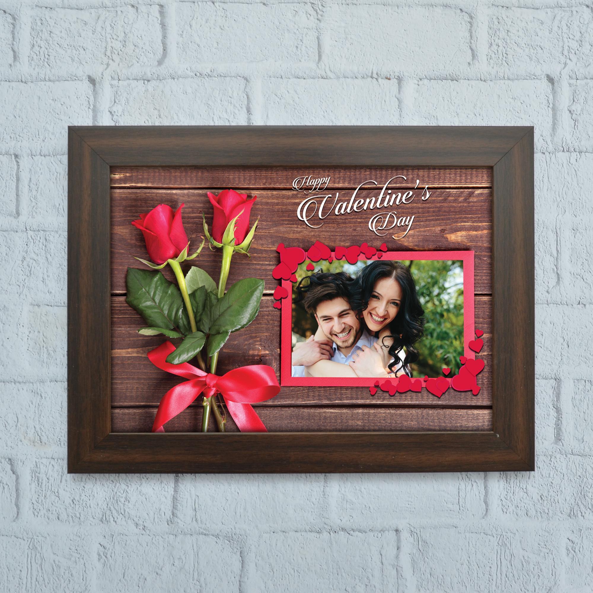 Rosy Wooden Photo Frame, Personalized Photo Frames